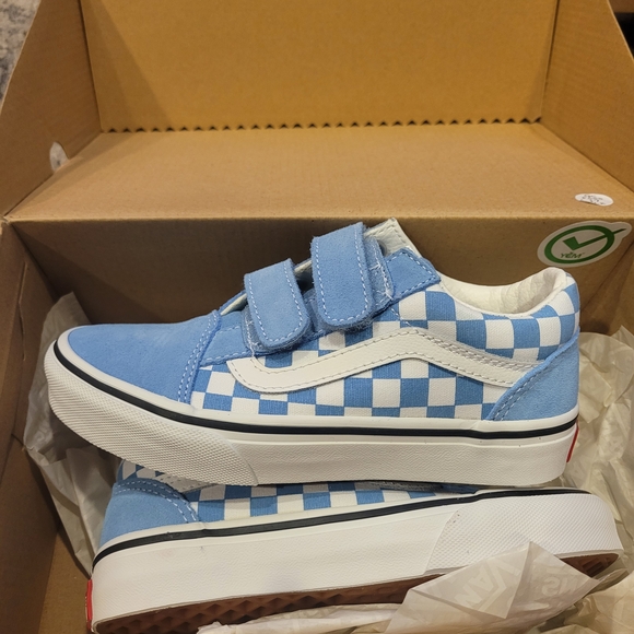 Vans | Shoes | Vans Kids Sky Blue Checkered Sneakers | Poshmark